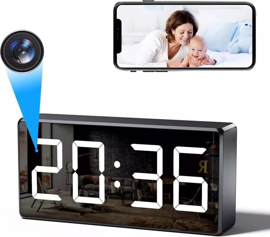 4K Wifi Clock Camera with 170 Wide Angel Lens and Night Vision